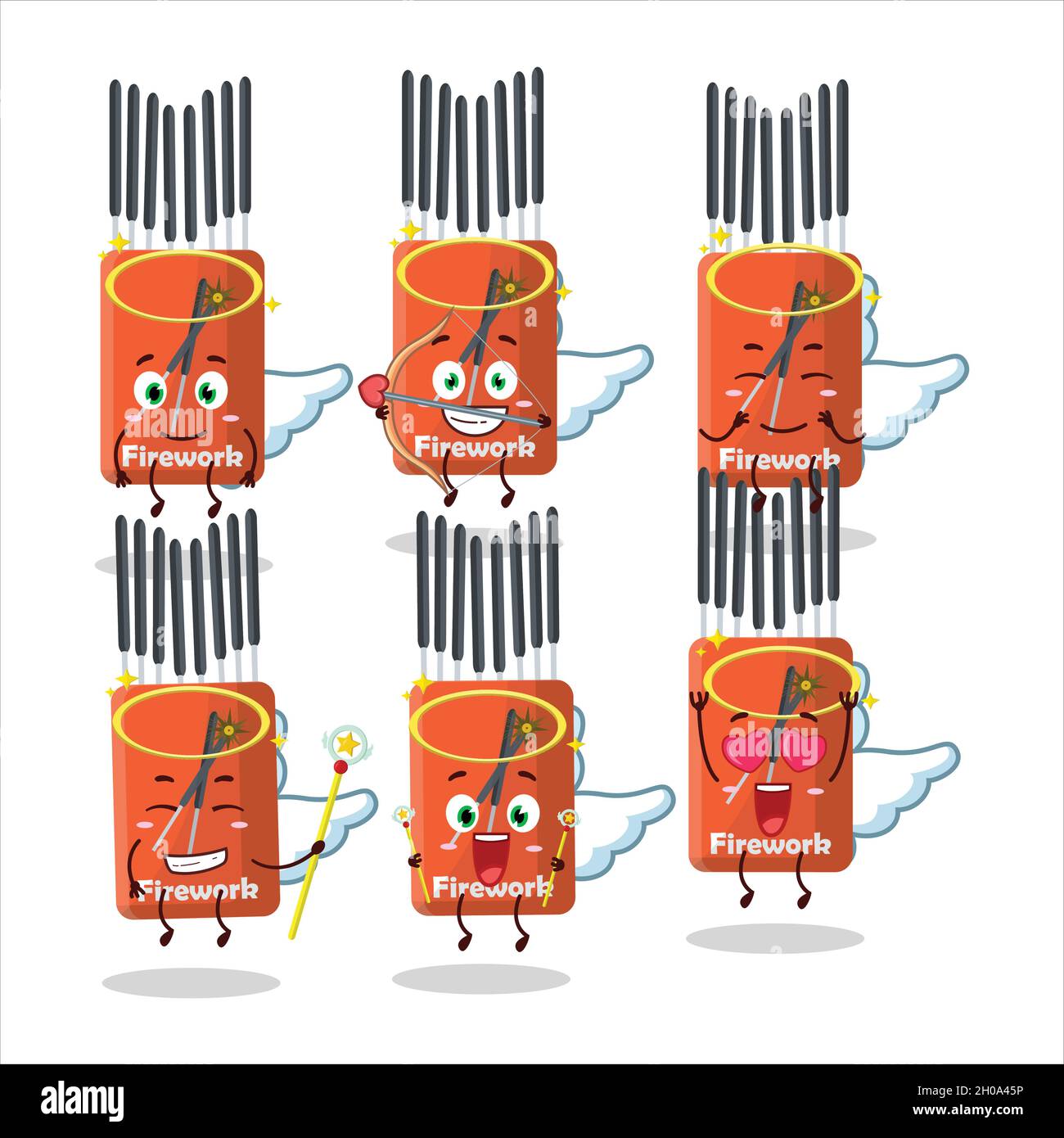 Firework cartoon designs as a cute angel character. Vector illustration ...