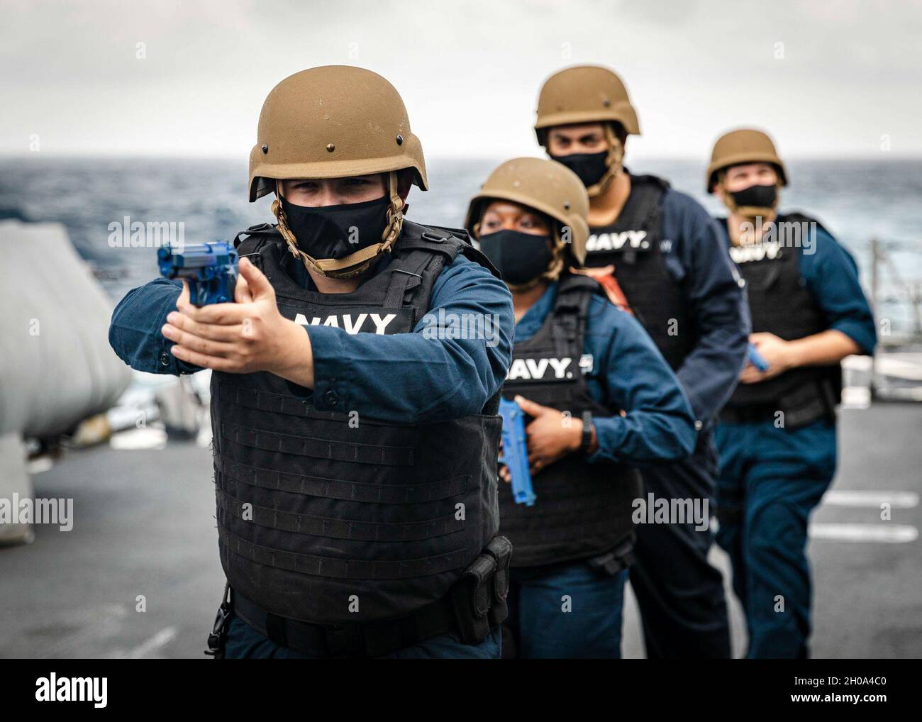 Sailors conduct tactical room-clearing during the Navy Security Force ...
