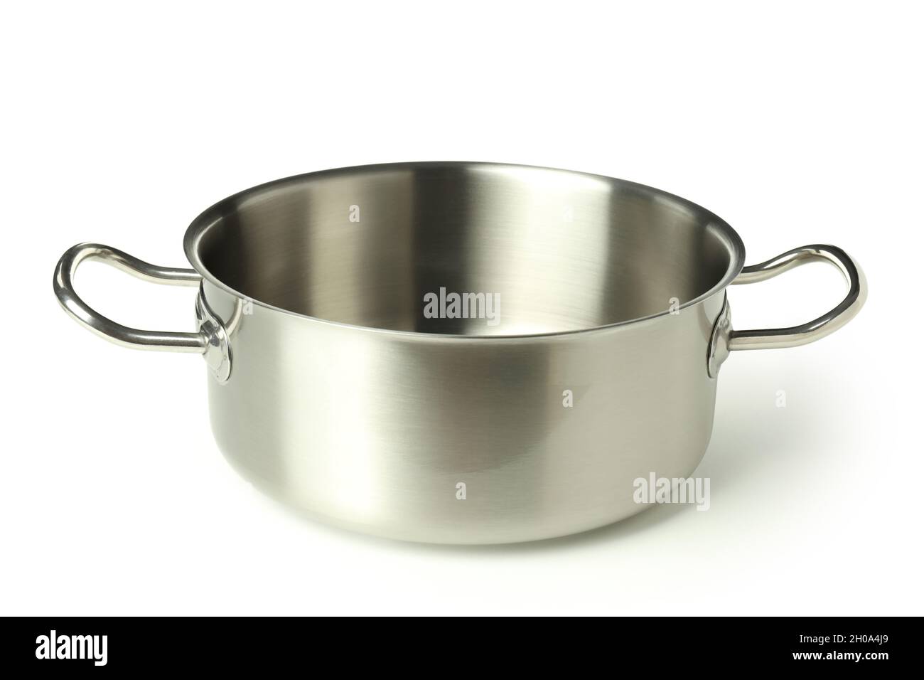 Metal empty pot isolated on white background Stock Photo - Alamy