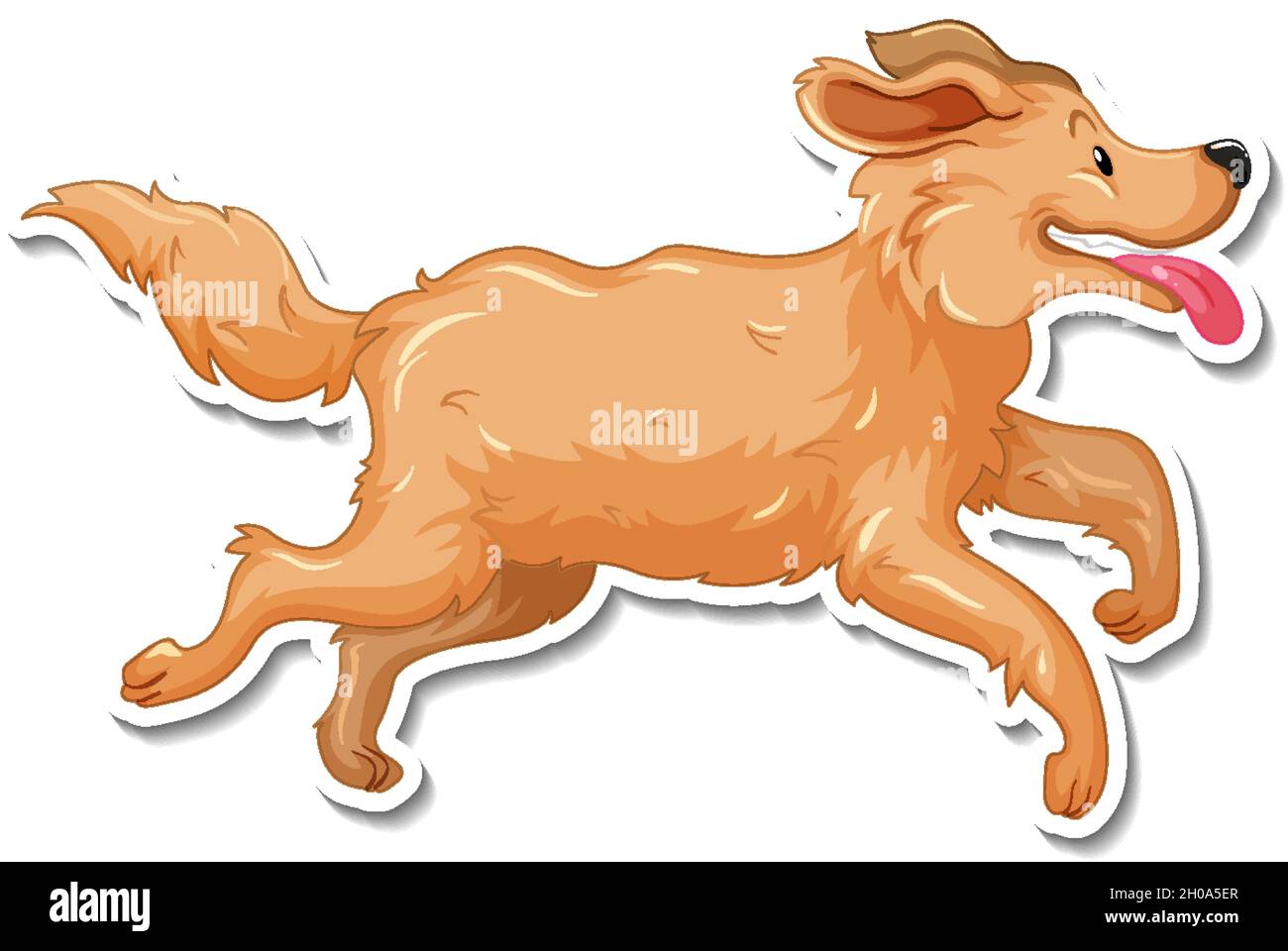 A sticker template of dog cartoon character illustration Stock Vector ...