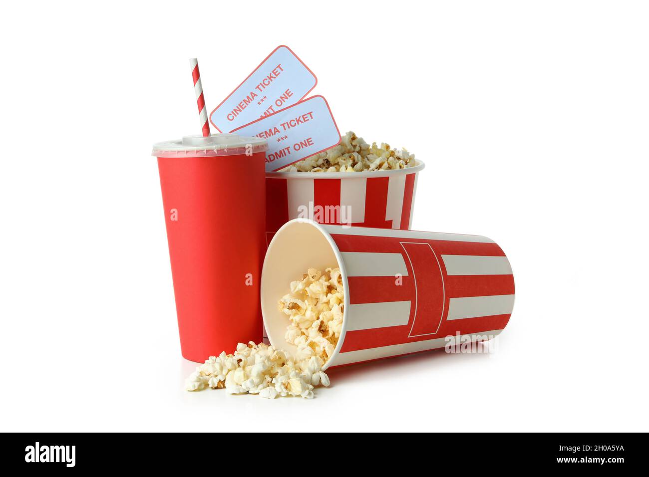 Concept of cinema food isolated on white background Stock Photo - Alamy