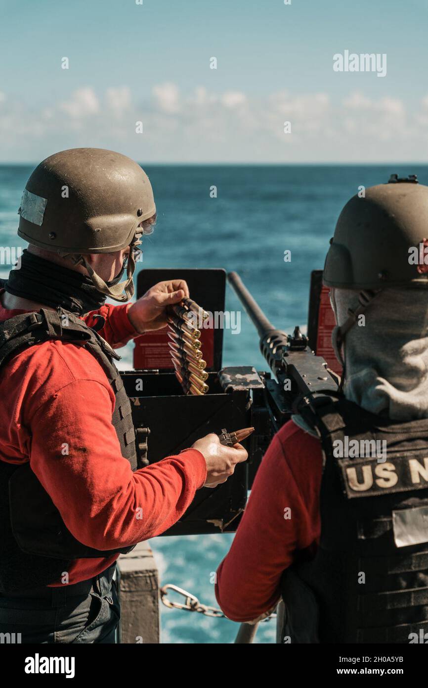 PACIFIC OCEAN (Jan. 5, 2012) U.S. Navy Gunner’s Mate 2nd Class Charles ...