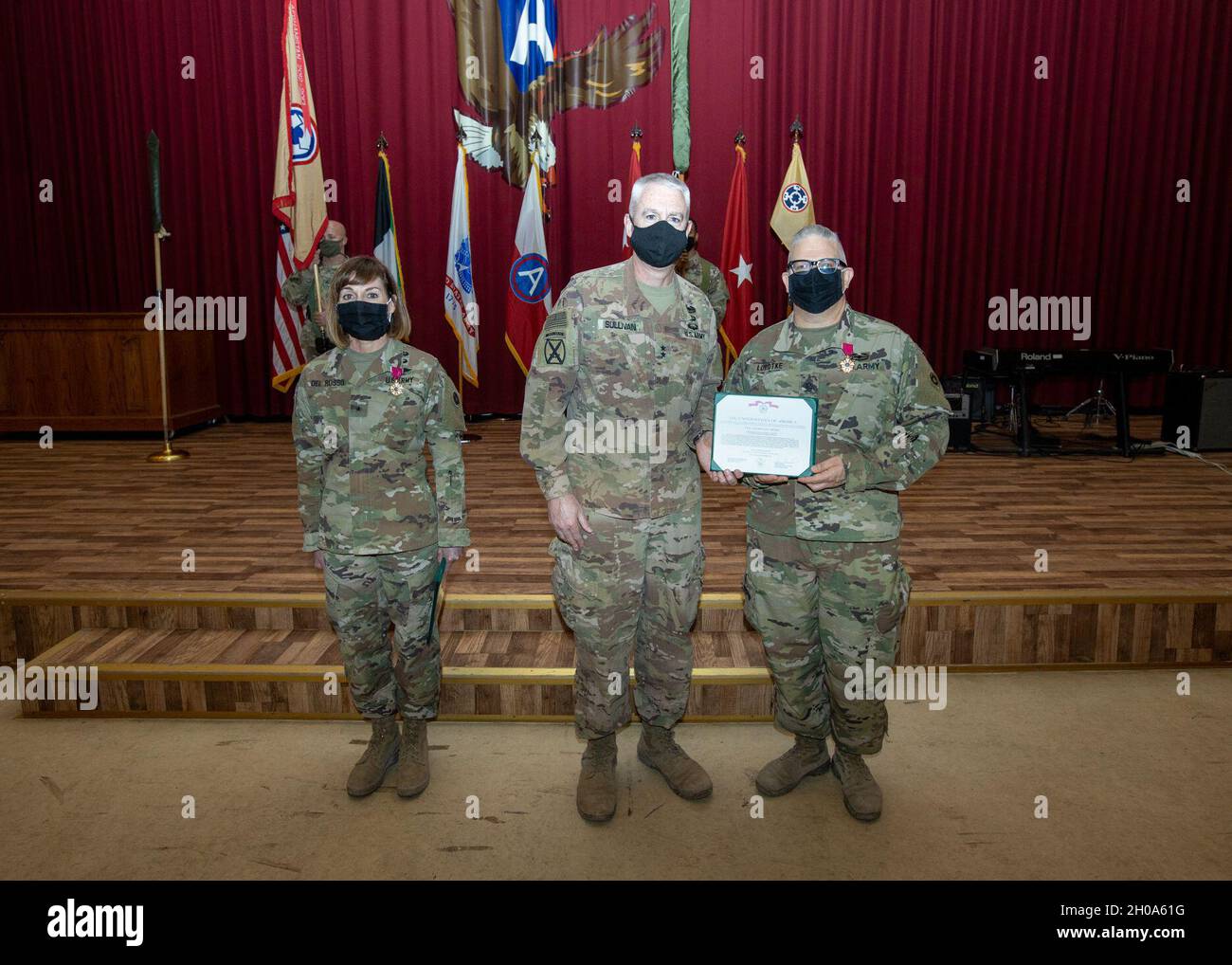 Maj. Gen. John P. Sullivan (center), commanding general, 1st Theater ...