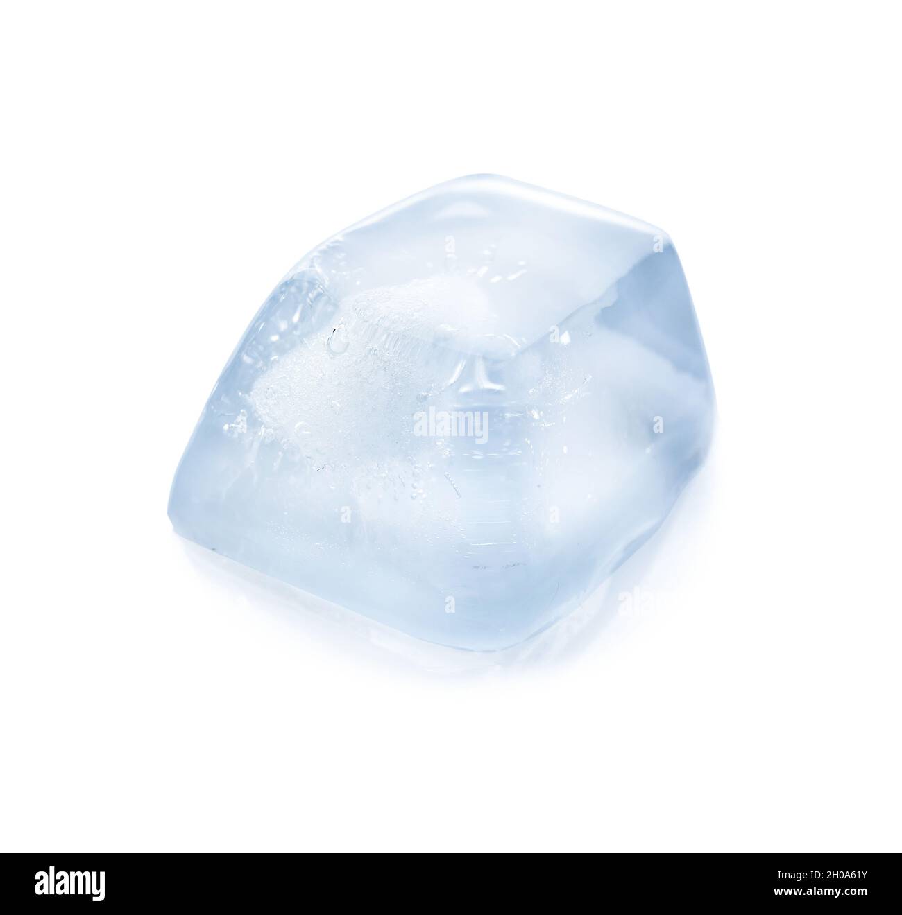 One crystal ice cube on white background Stock Photo - Alamy