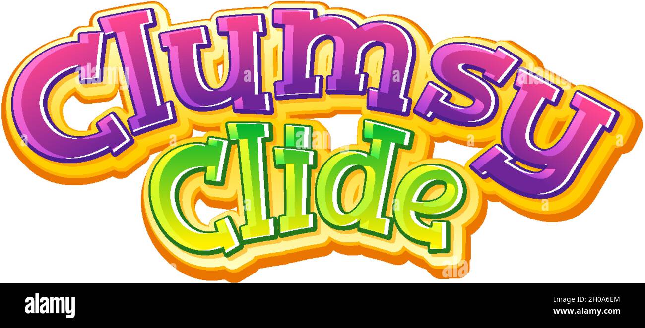 Clumsy Clide logo text design illustration Stock Vector Image & Art - Alamy