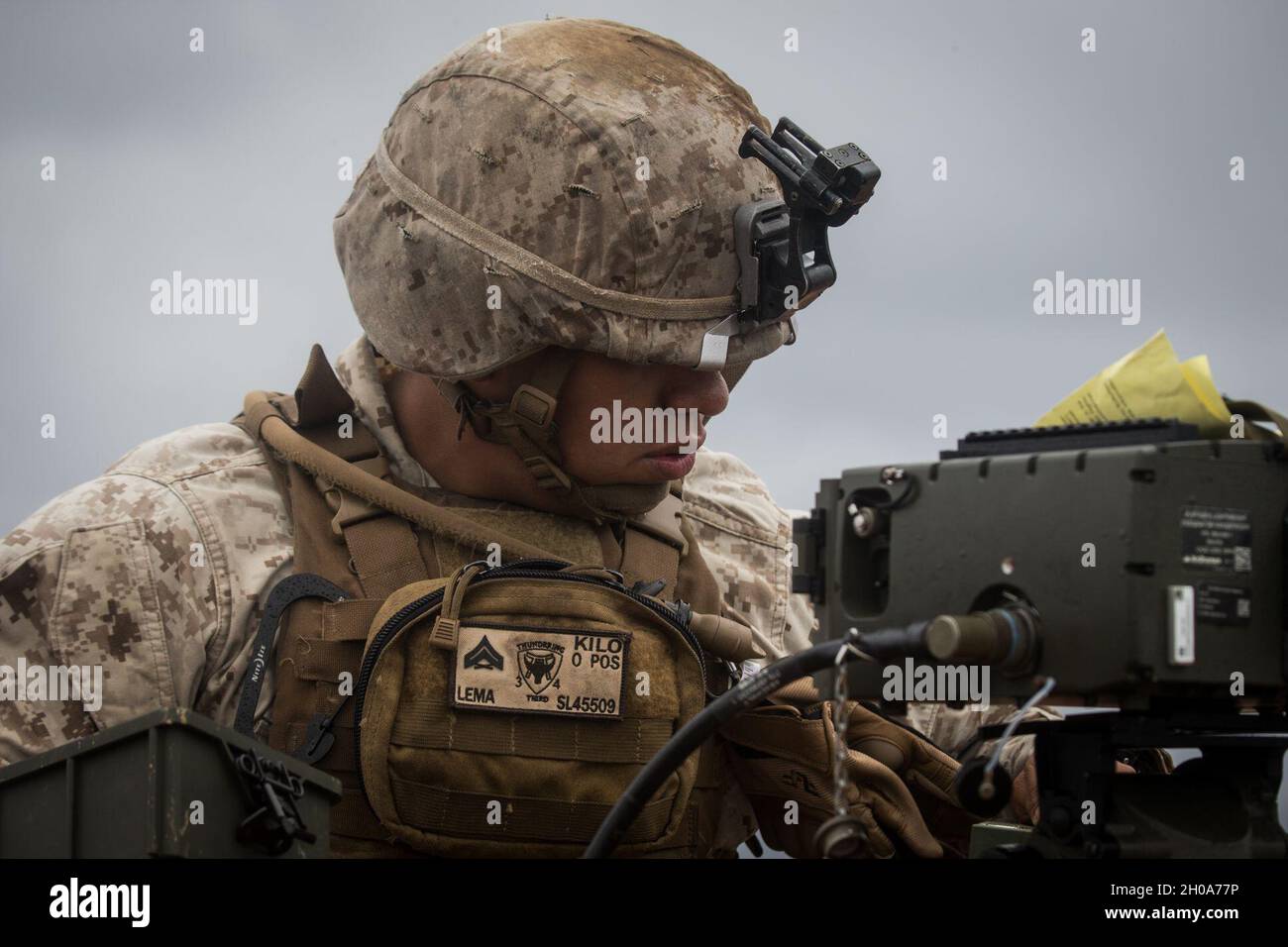 U.S. Marine Cpl. Sandro R. Lema, a joint fires observer with Kilo ...
