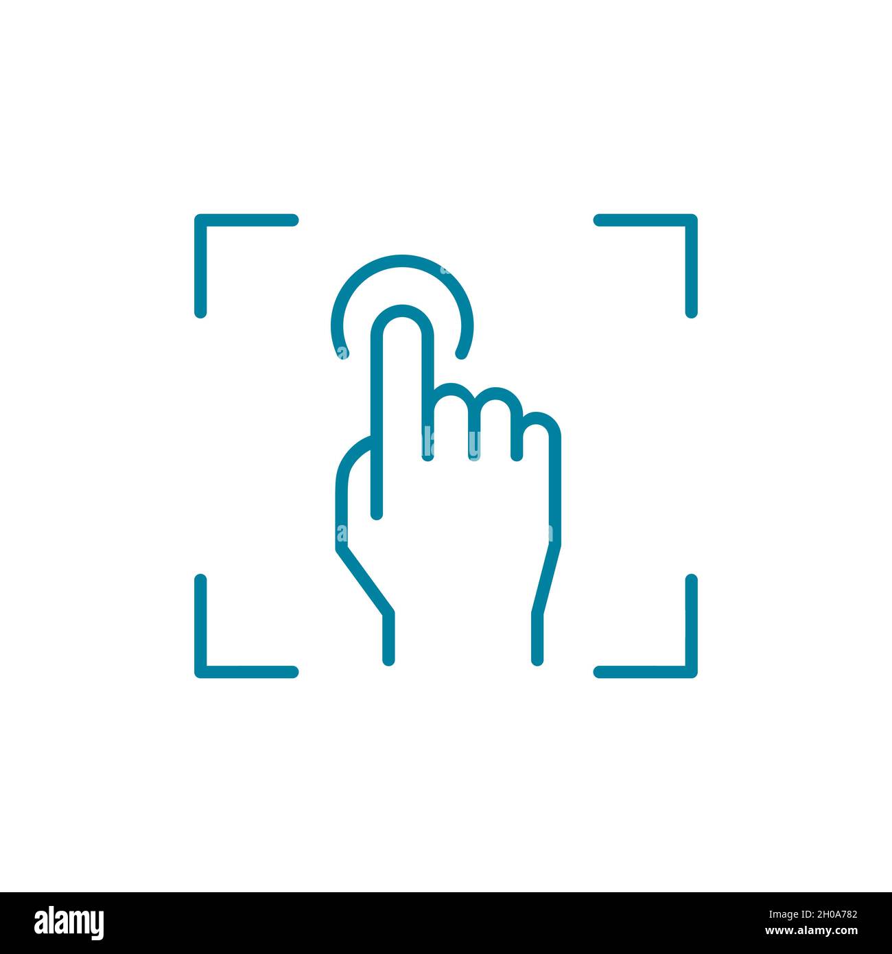 Fingerprint scan line icon. Biometrics concept. Fingerprints database search. Security check ...