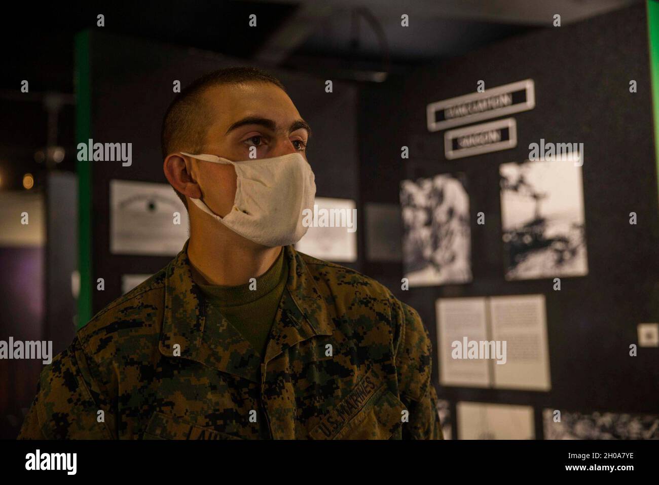 Pvt. Tyler B. Laux, with Fox Company, 2nd Recruit Training Battalion ...
