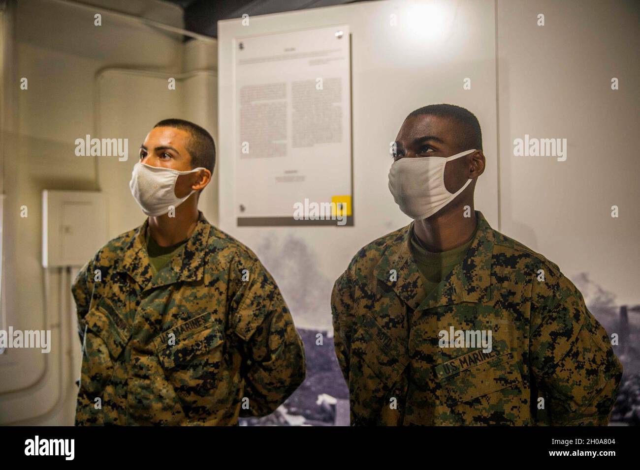 Pvt. Vincent J. Monclova (left) and Pfc. Rashad D. Boyd (right), with ...
