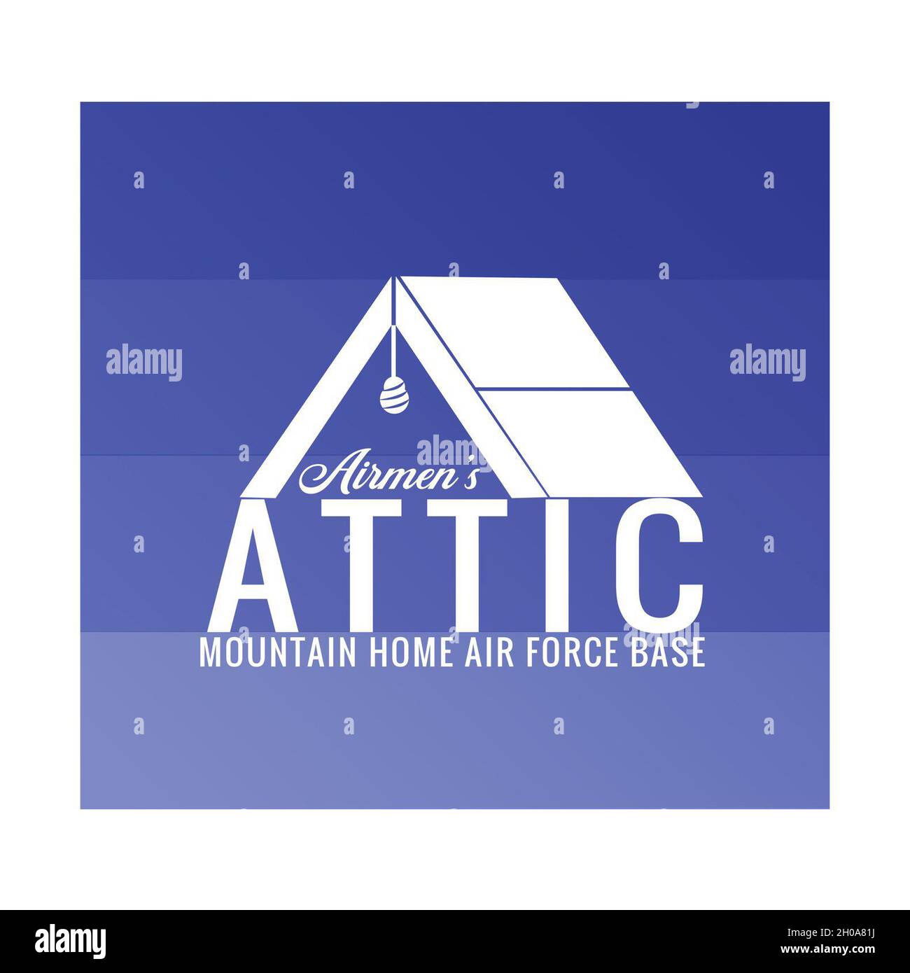 A stylized attic roof accompanied by text and contrasting color. This ...