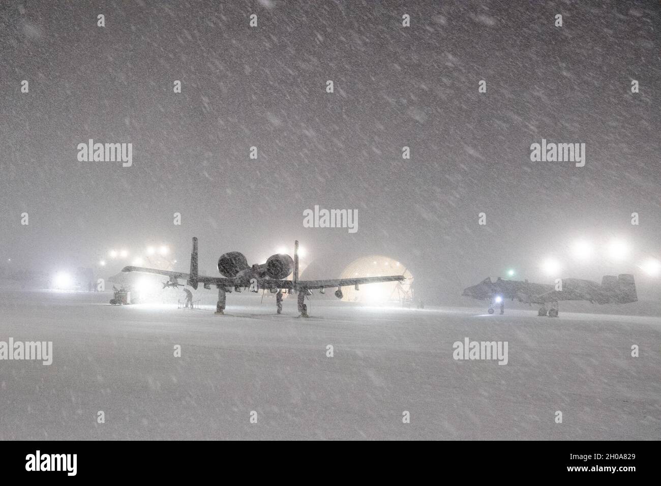 Snowfall covers A-10 Thunderbolt II’s assigned to the 25th Fighter ...