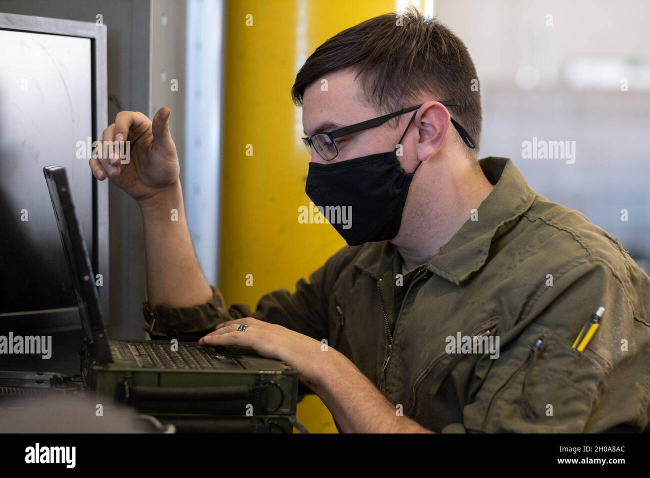 Sgt. Jordan Carpenter, a Stryker Systems Maintainer assigned to Echo ...