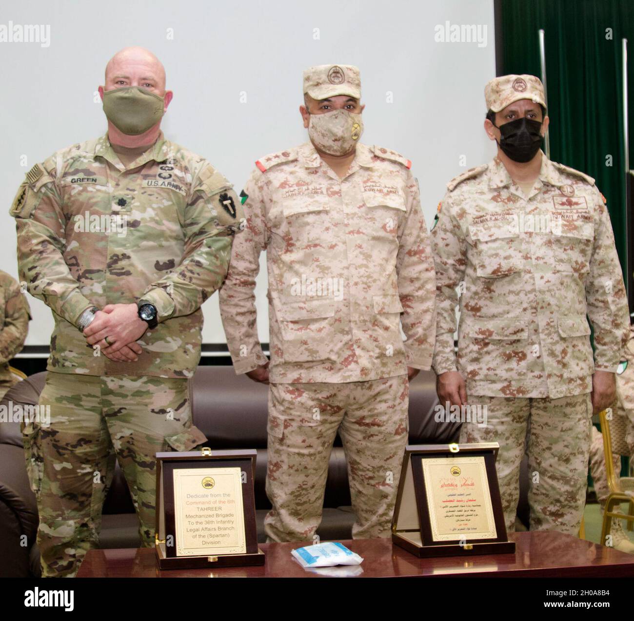U.S. Army Lt. Col. David Green stands with the 6th Infantry Brigade ...