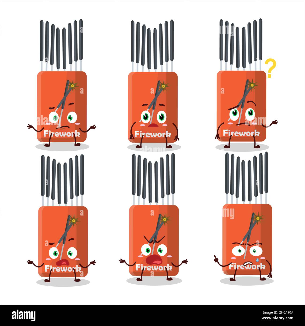 Cartoon character of firework with what expression. Vector illustration ...