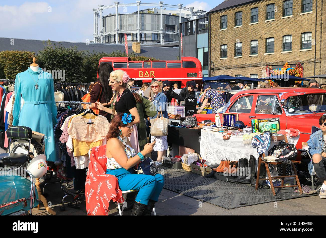 The colourful and fun Vintage Classic Car Boot sale at Granary Square ...
