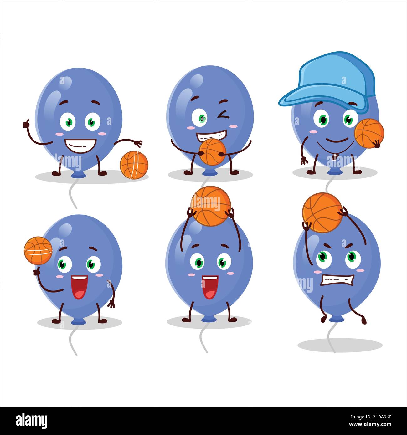 Talented blue balloons cartoon character as a basketball athlete ...