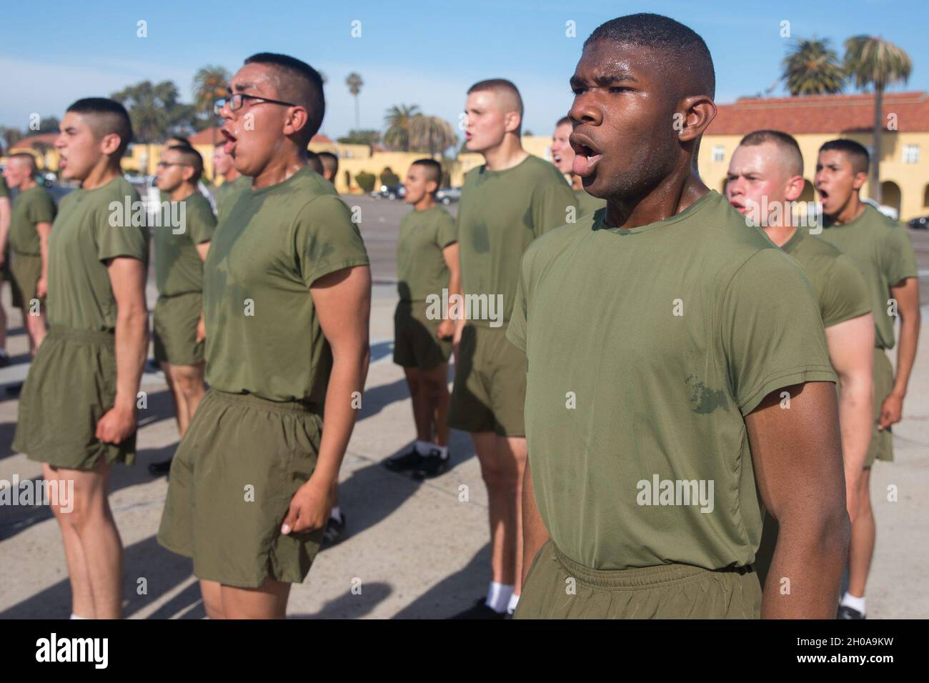 Pfc. Demetrius J. Jackson with Charlie Company, 1st Recruit Training ...