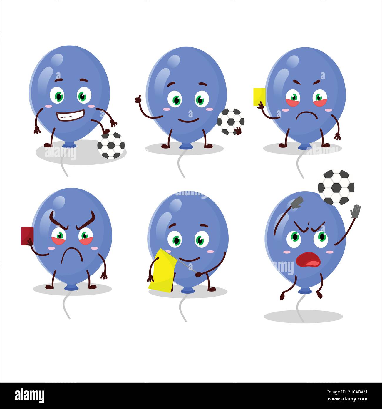 Blue balloons cartoon character working as a Football referee. Vector ...