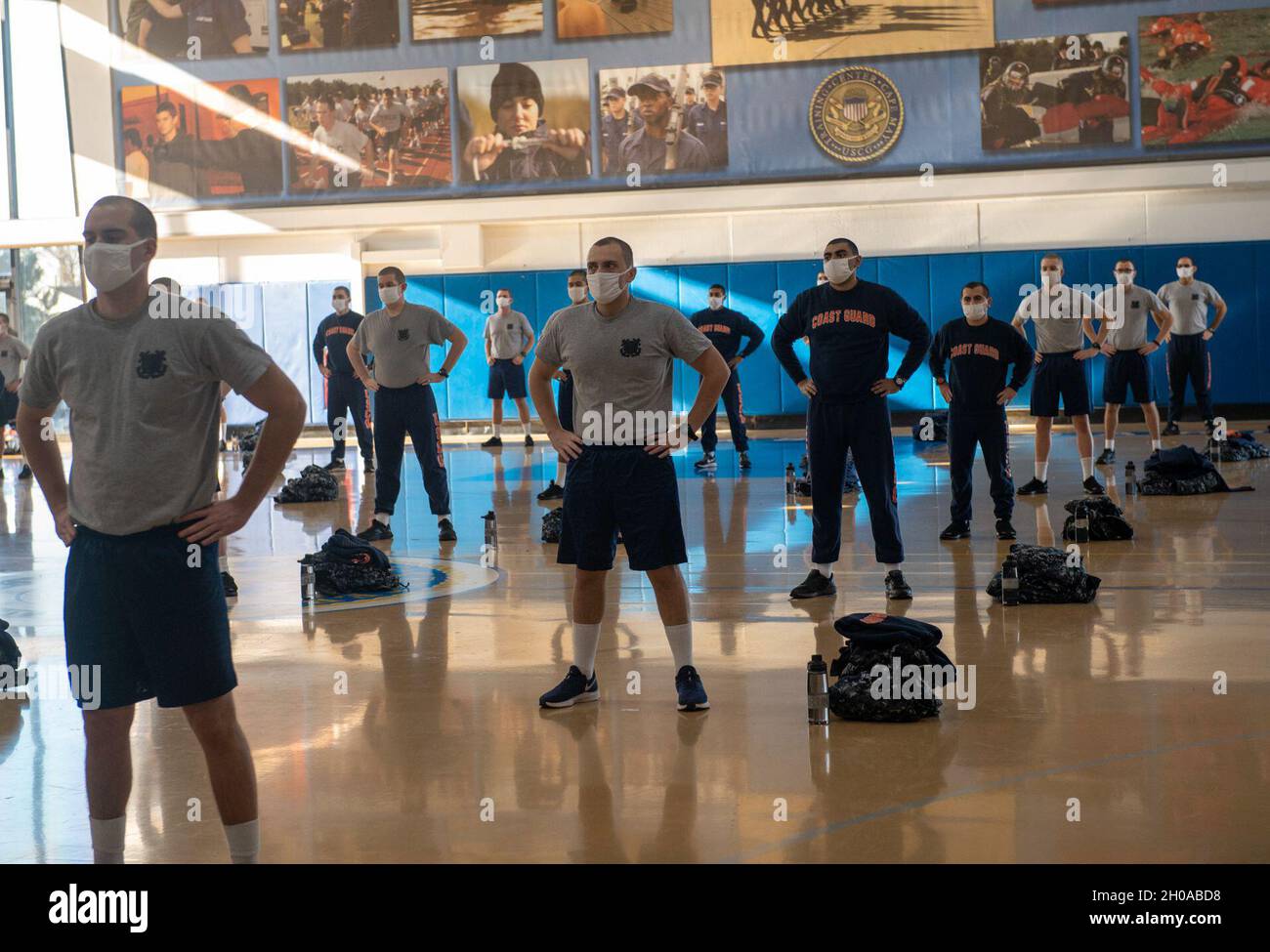 Recruits from company Sierra-199 participate in physical fitness as ...