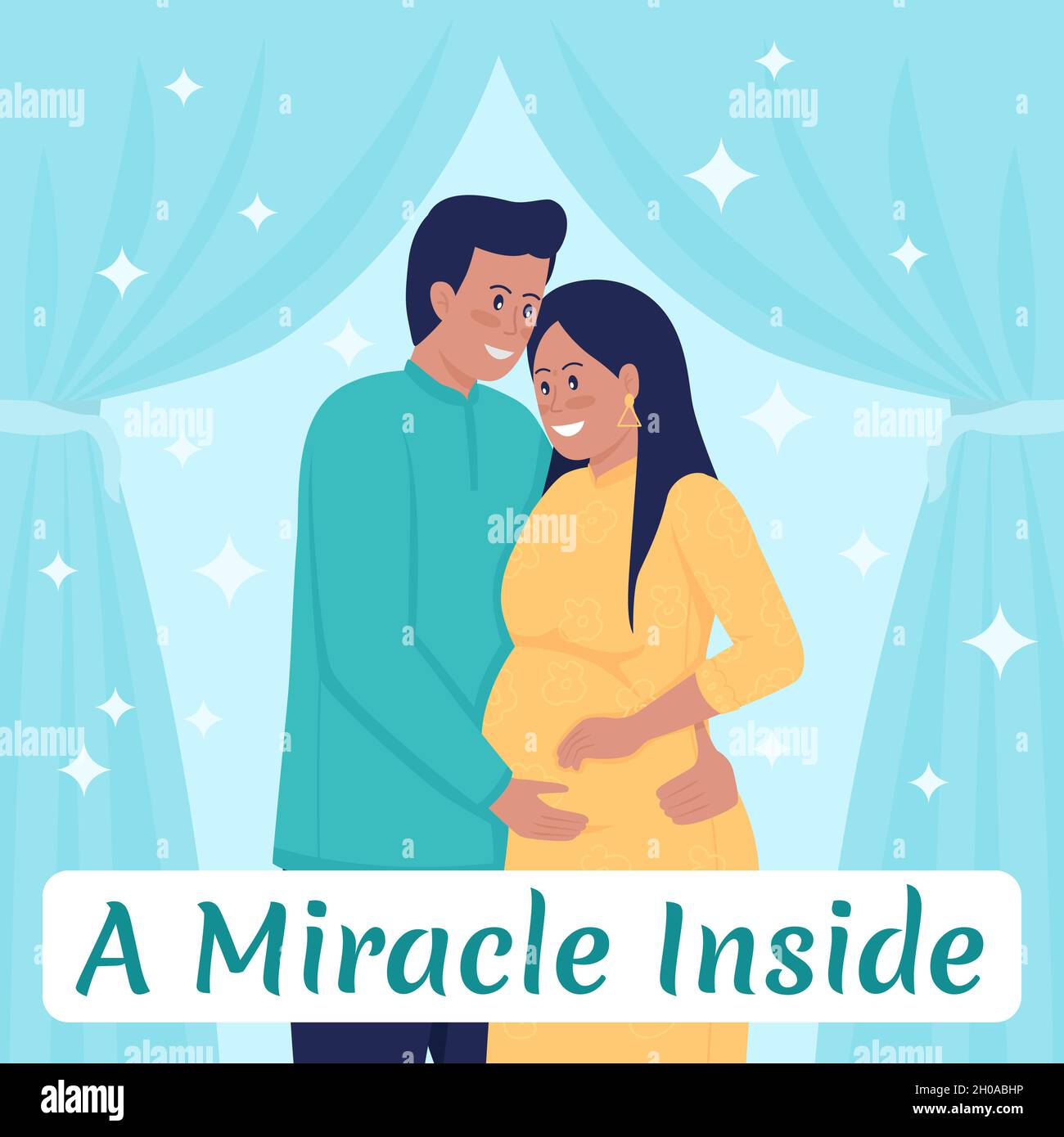 Pregnant indian couple Stock Vector Images - Alamy