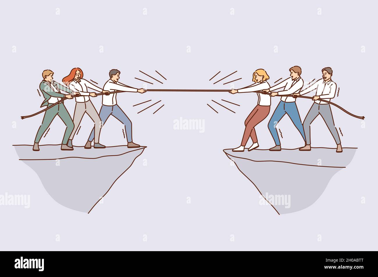 Business team and competition concept. Groups of business people teams ...