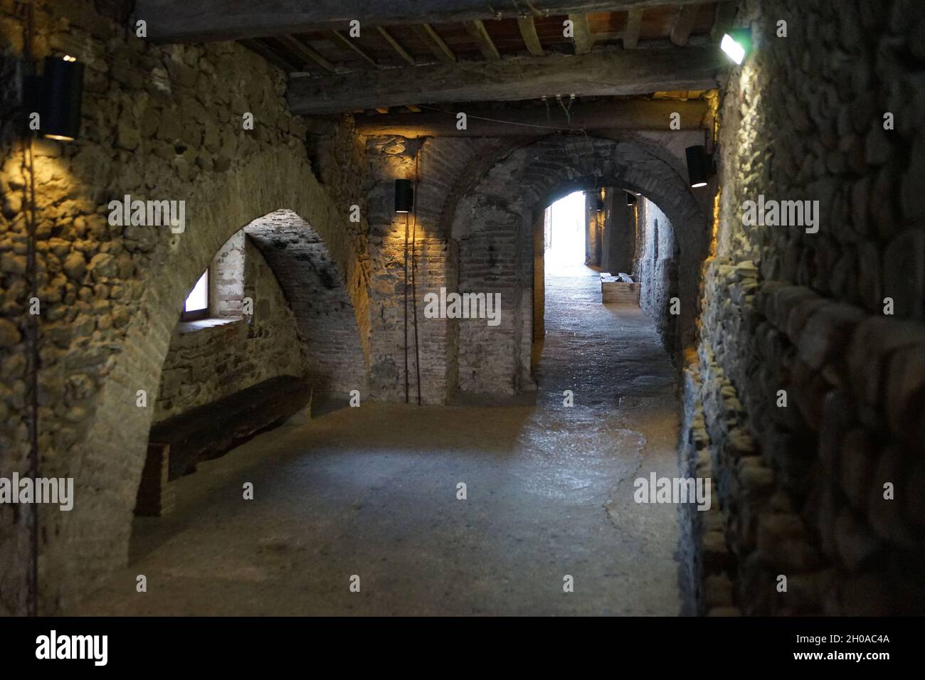 Ancient walkway walls, Anghiari, Tuscany, Italy, Europe Stock Photo - Alamy