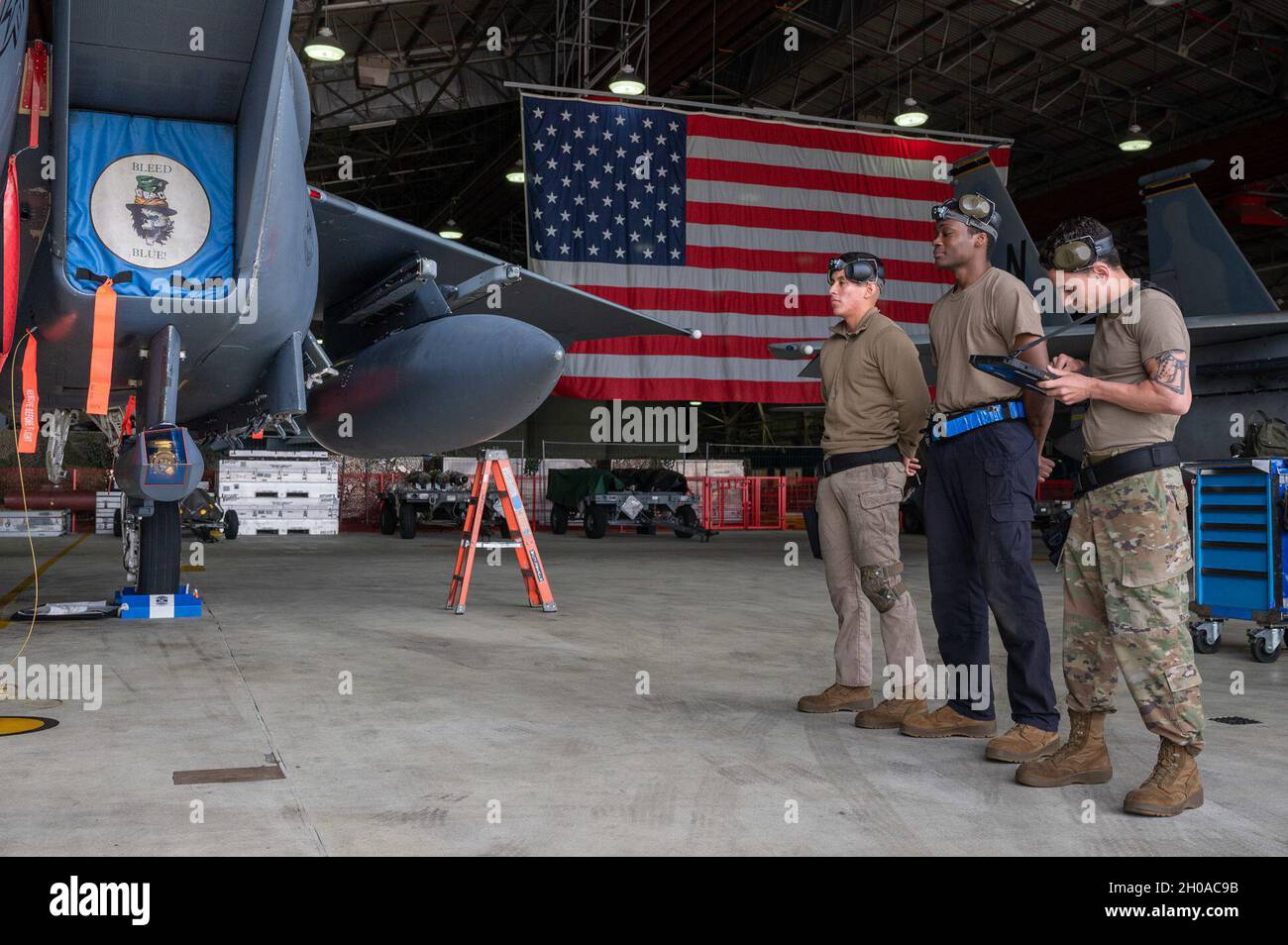 U.S. Air Force Senior Airman Rigo Bucio, left, Senior Airman Andru ...