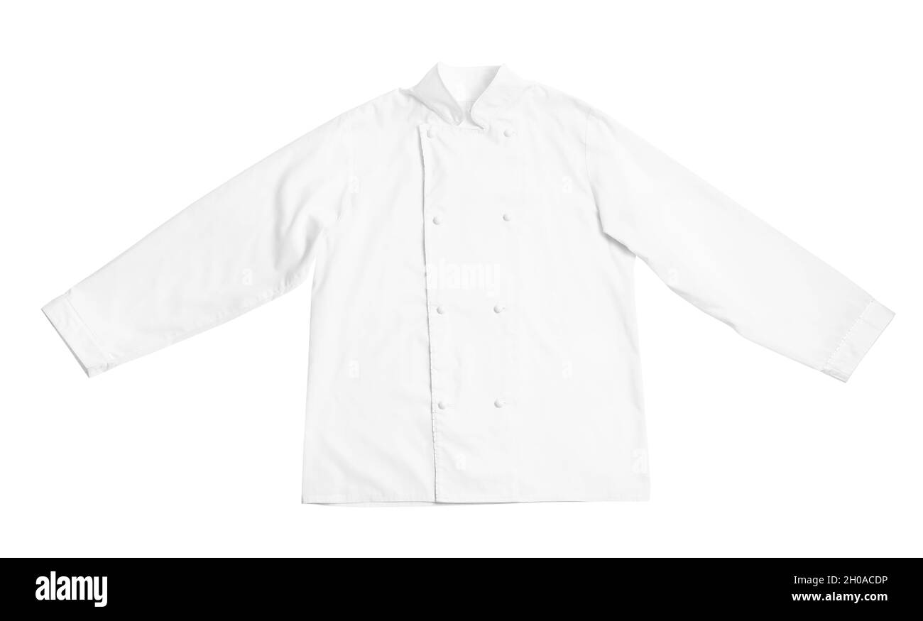 Clean chef's jacket on white background. Part of uniform Stock Photo ...