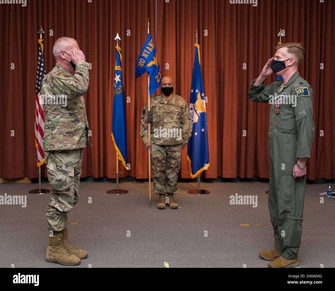 Lt. Col. Justin Galli salutes Brig. Gen. Glen Martel as he relinquishes ...