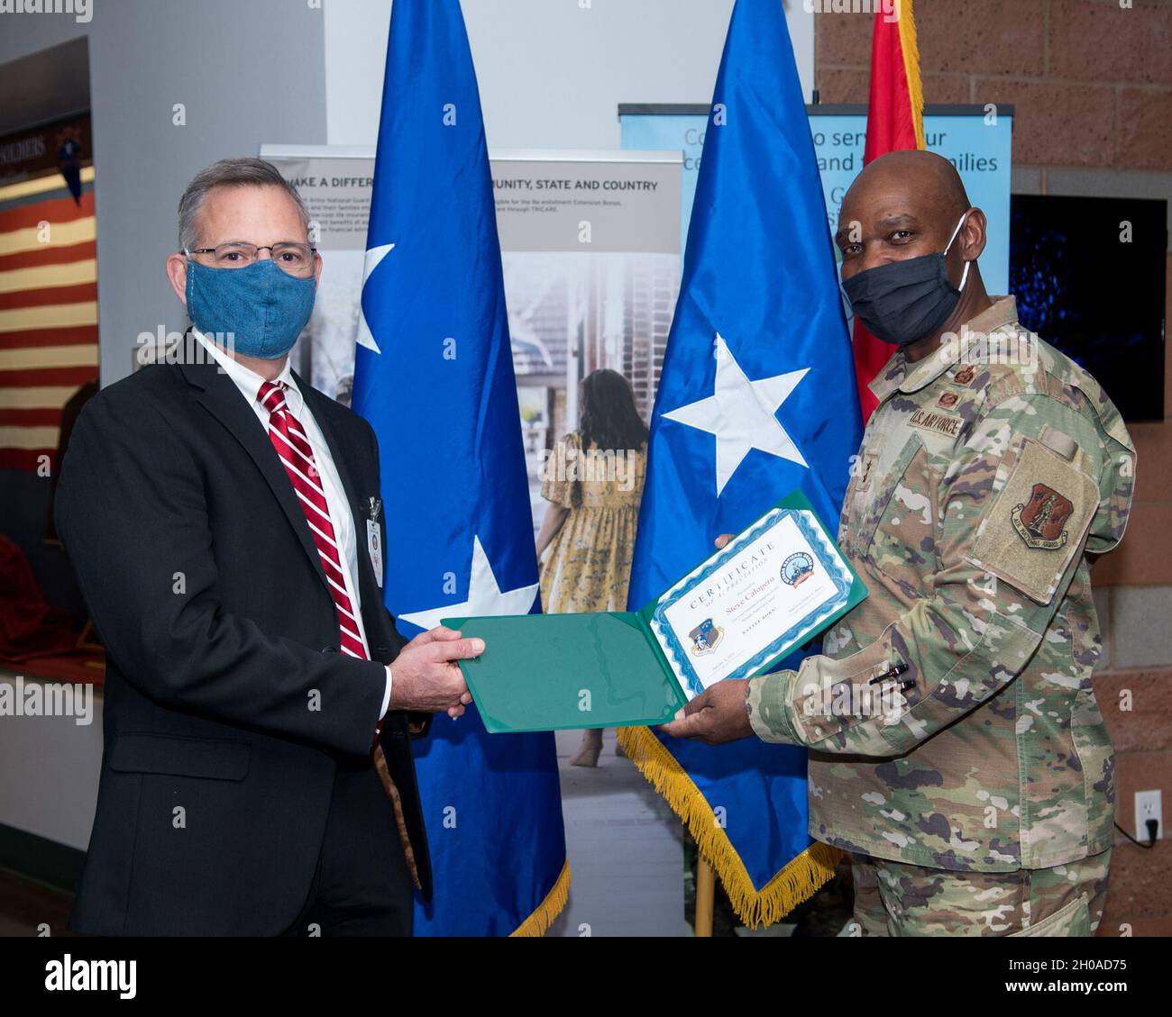Nevada Adjutant General Major General Ondra Berry preparing to present ...