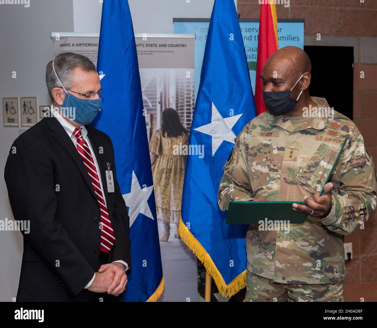 Nevada Adjutant General Major General Ondra Berry presents a ...