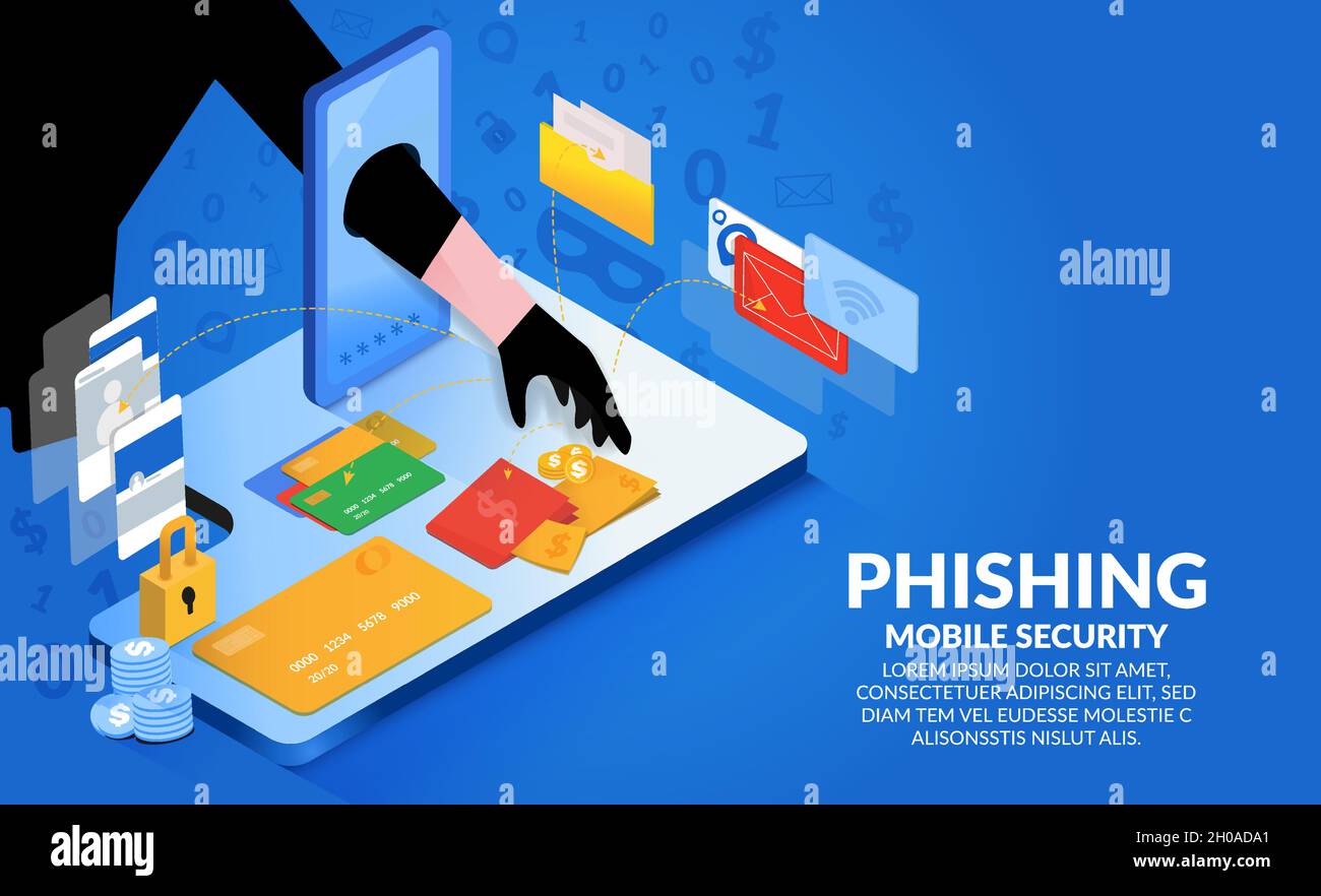 The hacker hands extending from the phone to steal money.Hacking credit ...