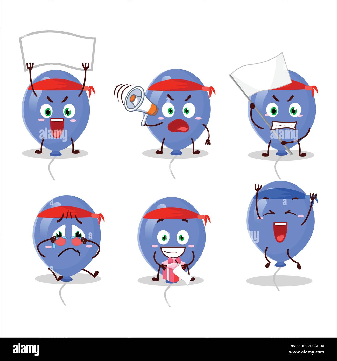 Mascot design style of blue balloons character as an attractive ...
