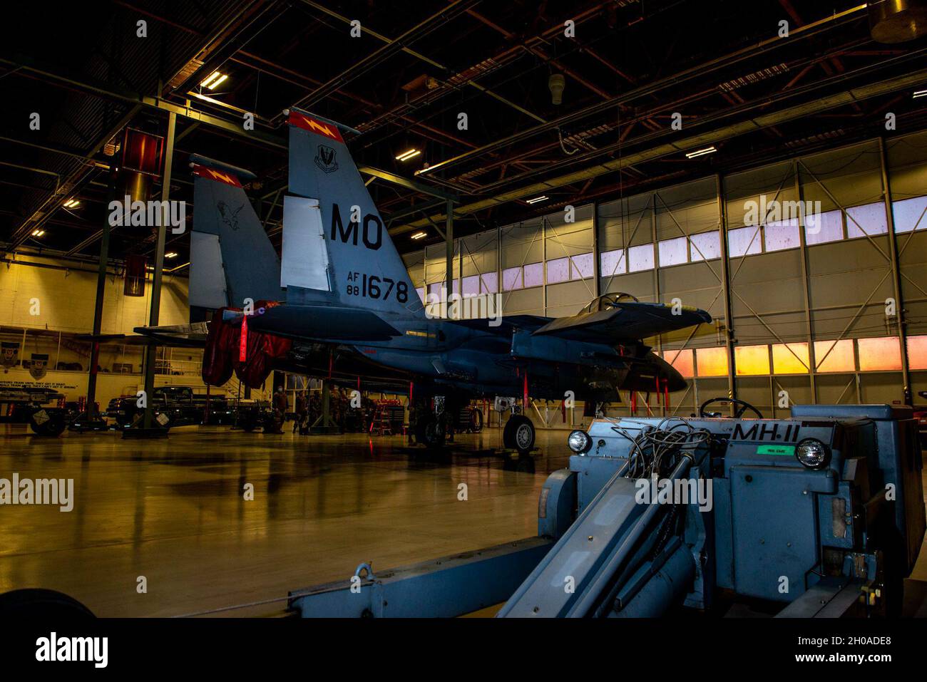 389th Fighter Squadron weapons load crew members prep an F-15E Strike ...