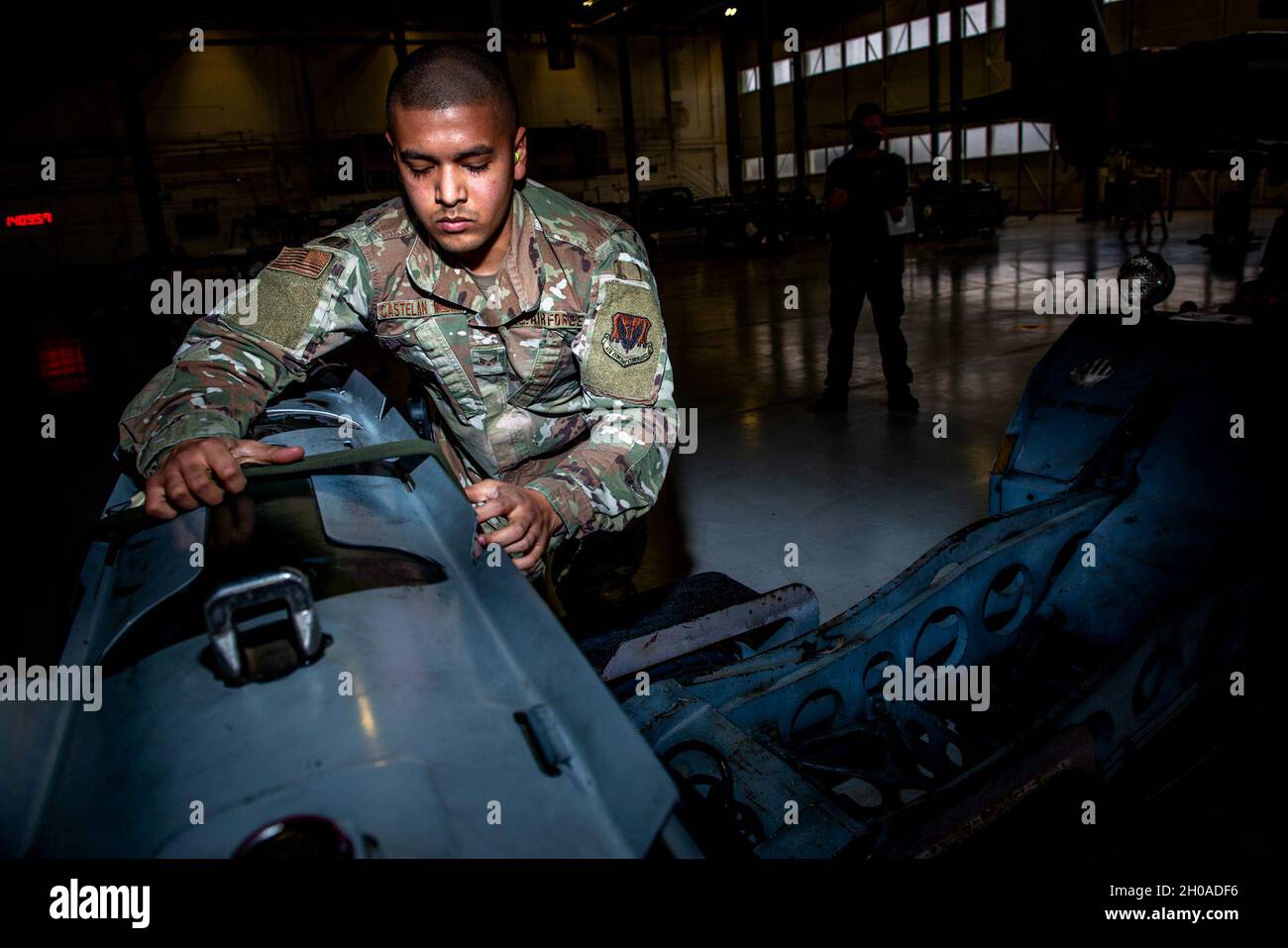 Senior Airman Johnathan Castelan Medina, 391st Fighter Squadron weapons ...