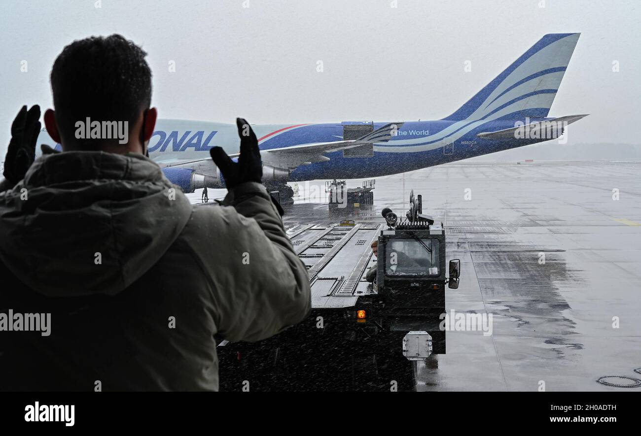 U.S. Air Force Senior Airman Christian Lebron-Ortiz, 721st Aerial Port ...