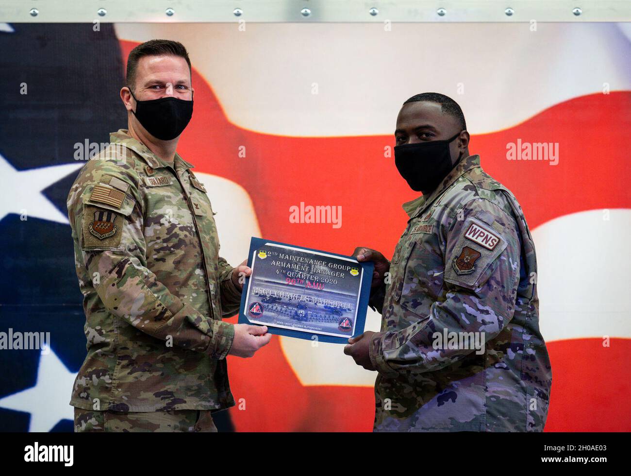 Master Sgt. Charles Marshall, right, 96th Aircraft Maintenance Unit ...