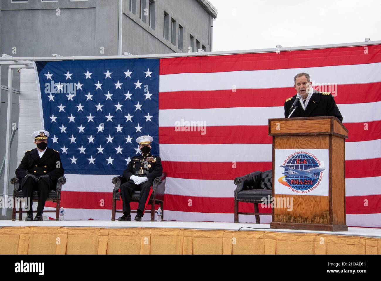 Capt. William E. Coleman, Jr. speaks during the Airborne Strategic ...