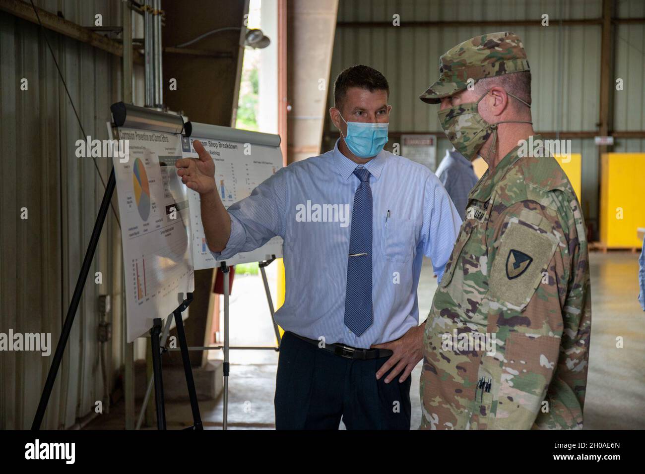 The 402nd Army Field Support Battalion-Hawaii's Sean Mager briefs Army ...