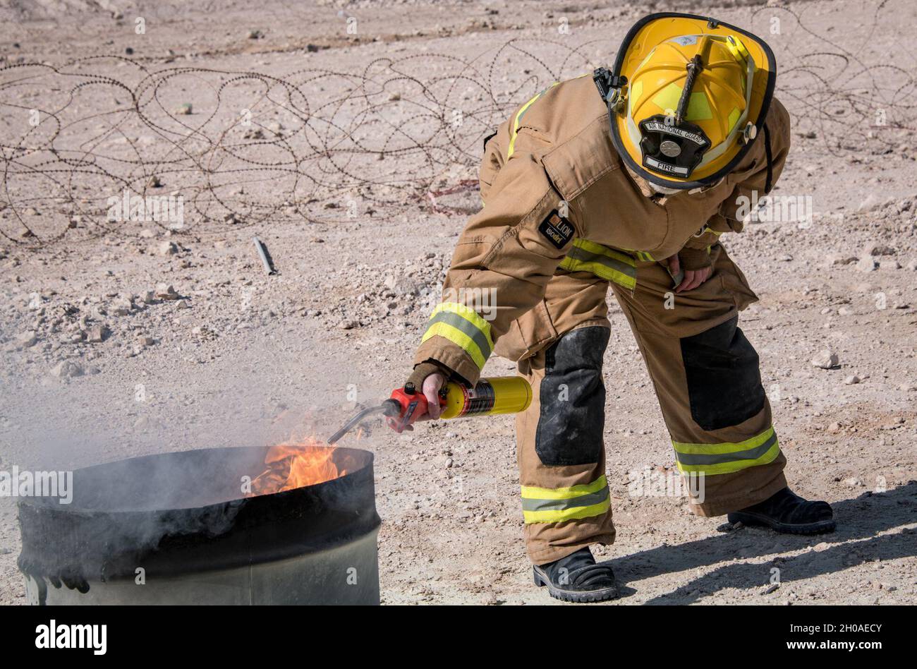 U.S. Air Force Staff Sgt. Keena Knaggs, a firefighter for the 379th ...