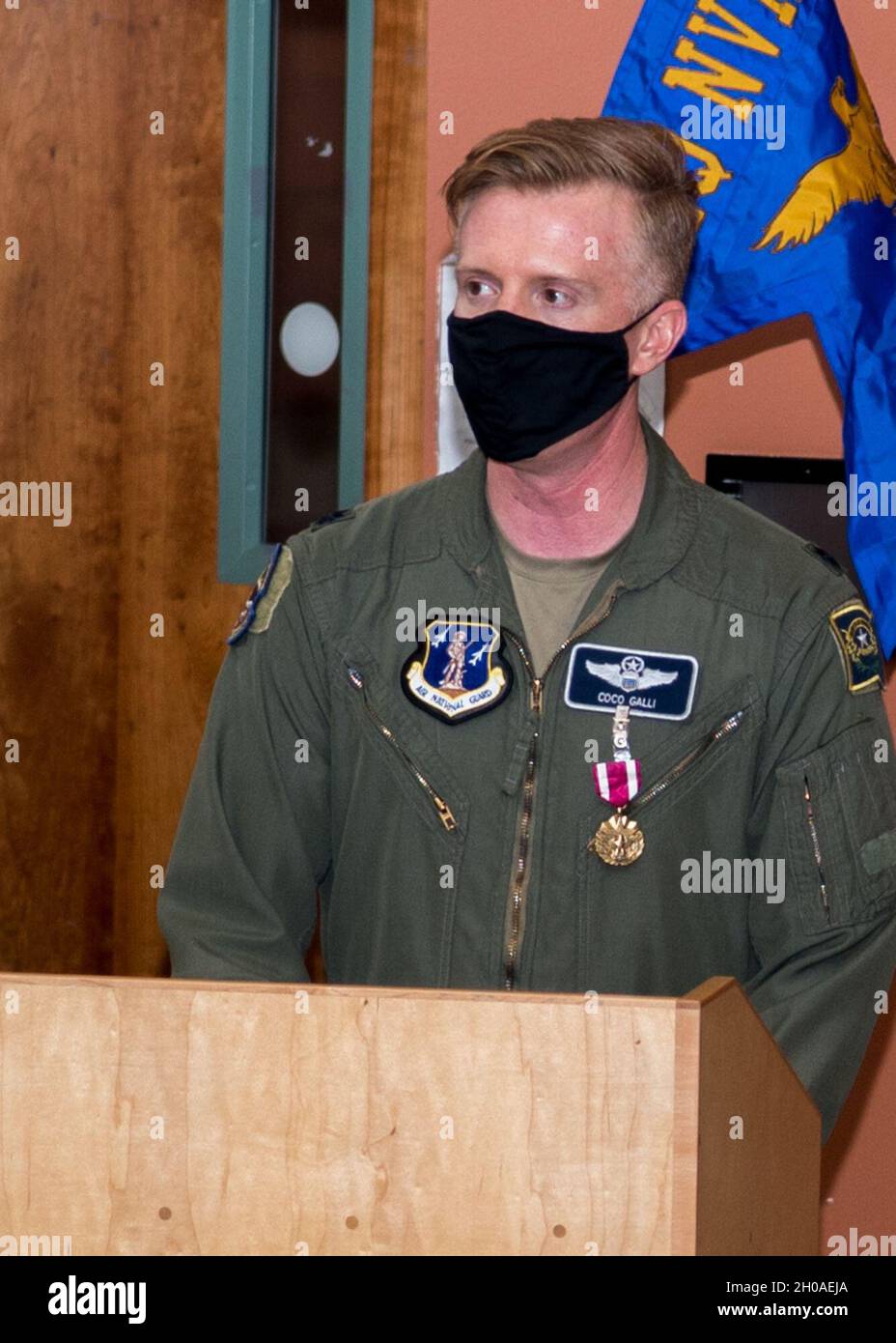 Lt. Col. Justin Galli delivers a parting speech during during the 232 ...