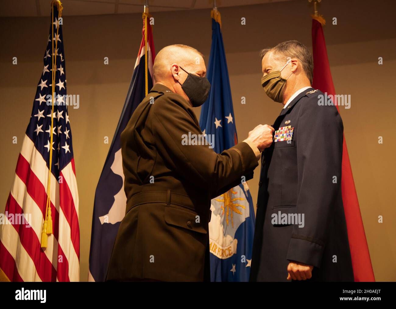 Maj. Gen. Gregory Porter presents Col. Christoper Smith with awards at ...