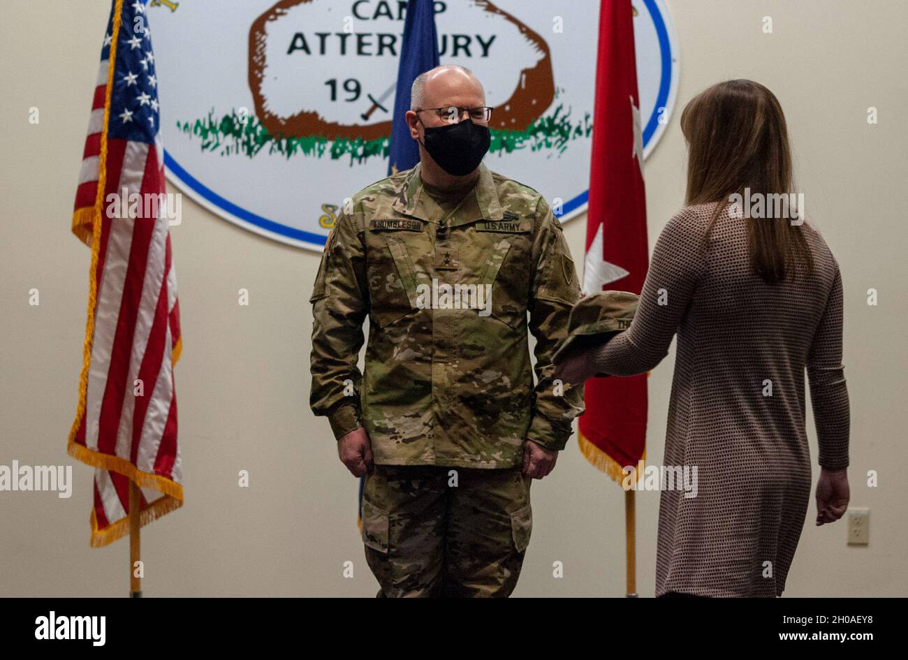 Maj. Gen. Tim Thombleson's daughter, Katie Thombleson presents him with ...