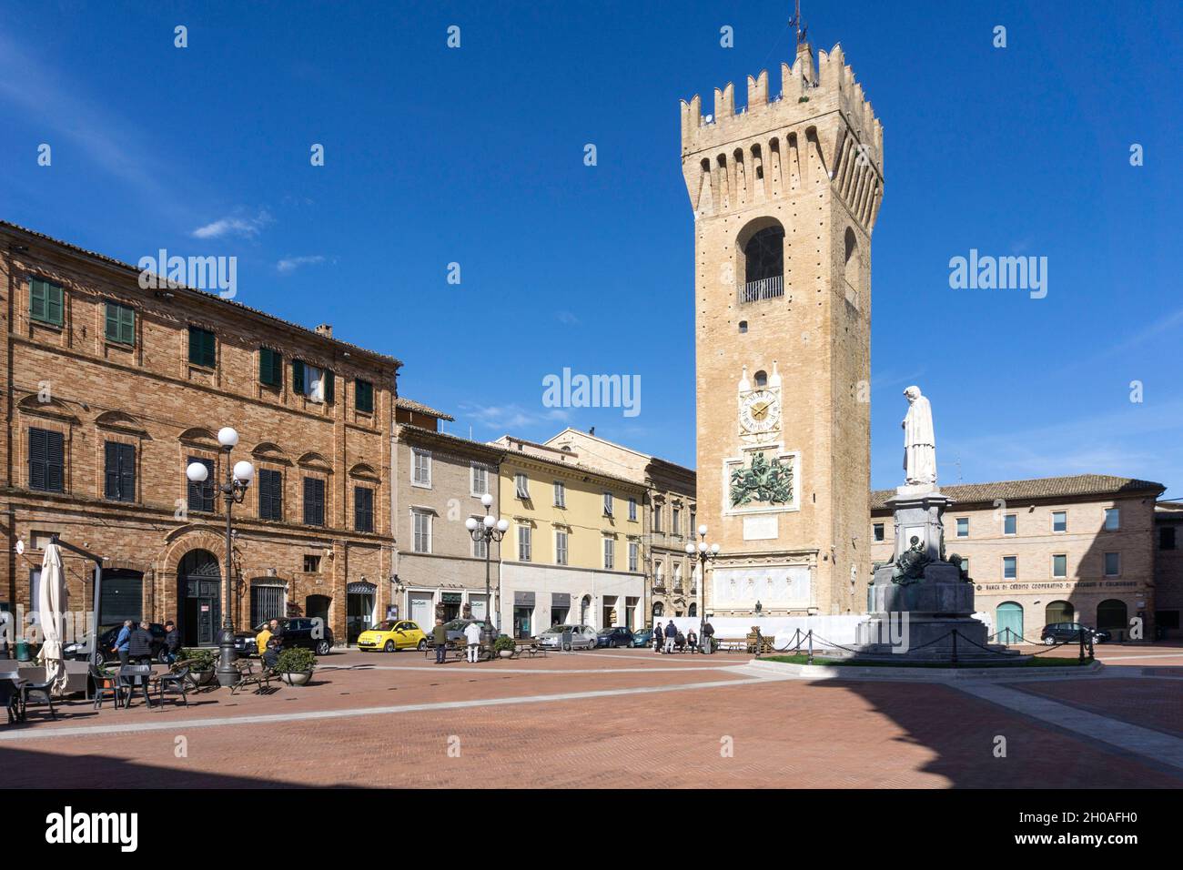 Piazza Giacomo Leopardi, Recanati, Marche, Italy, Europe Stock Photo ...