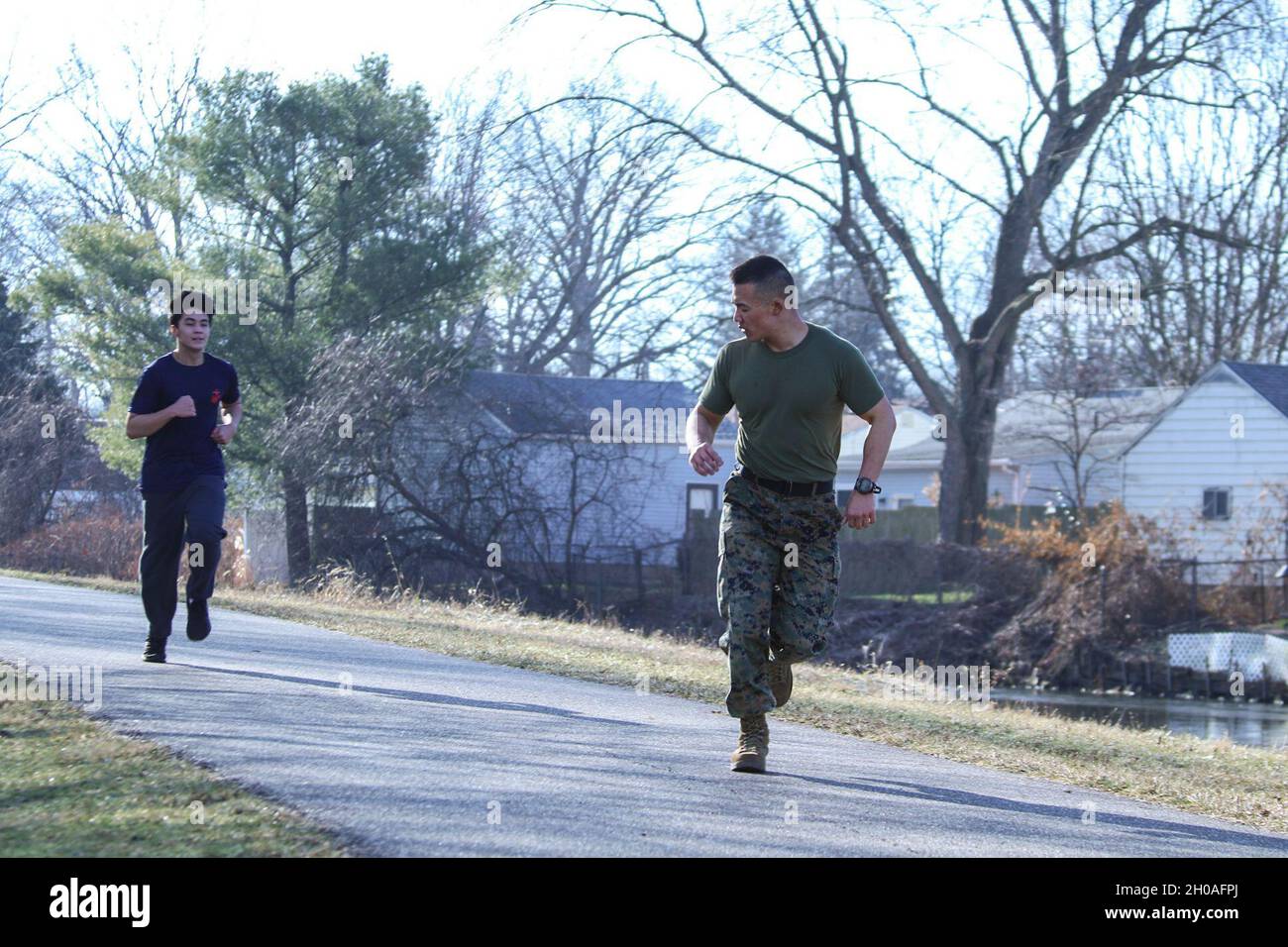 U.S. Marine Capt. David Chang, right, the operations officer of ...