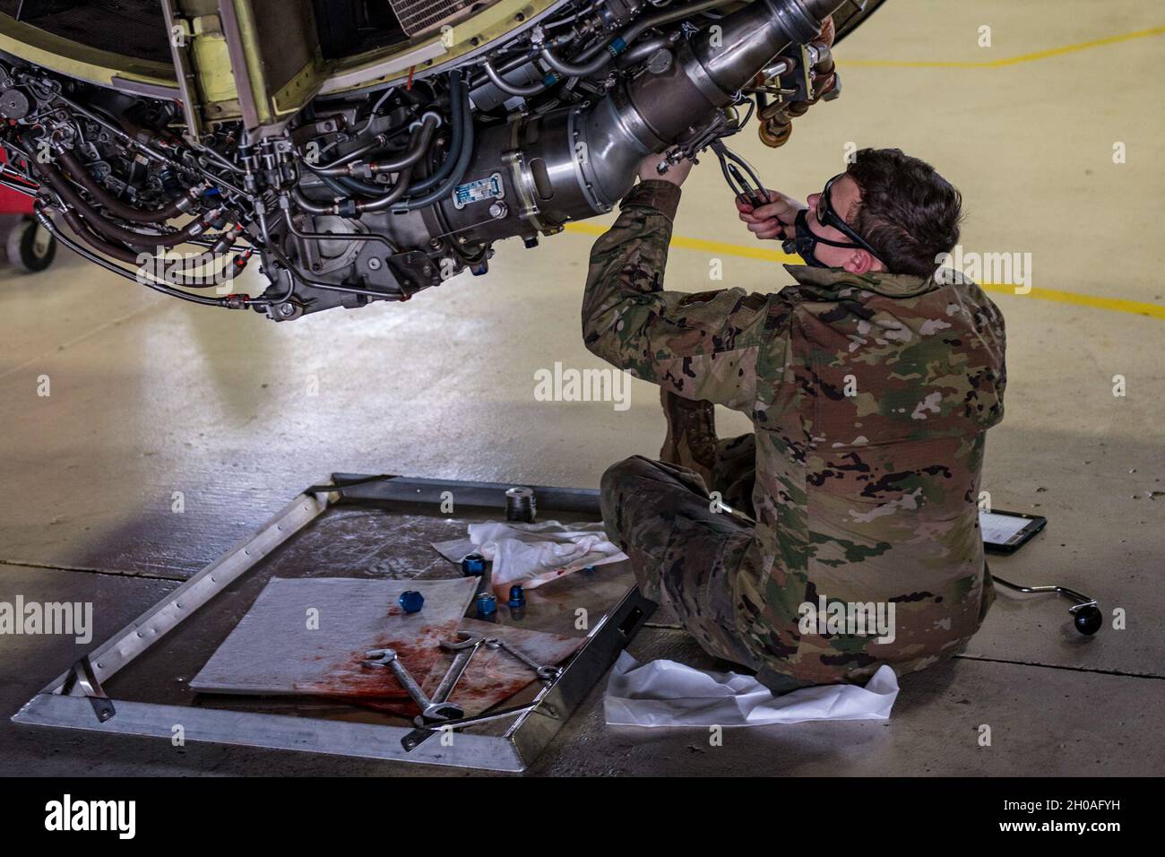 U.S. Air National Guard Airman 1st Class Travis Grafton, a member of ...