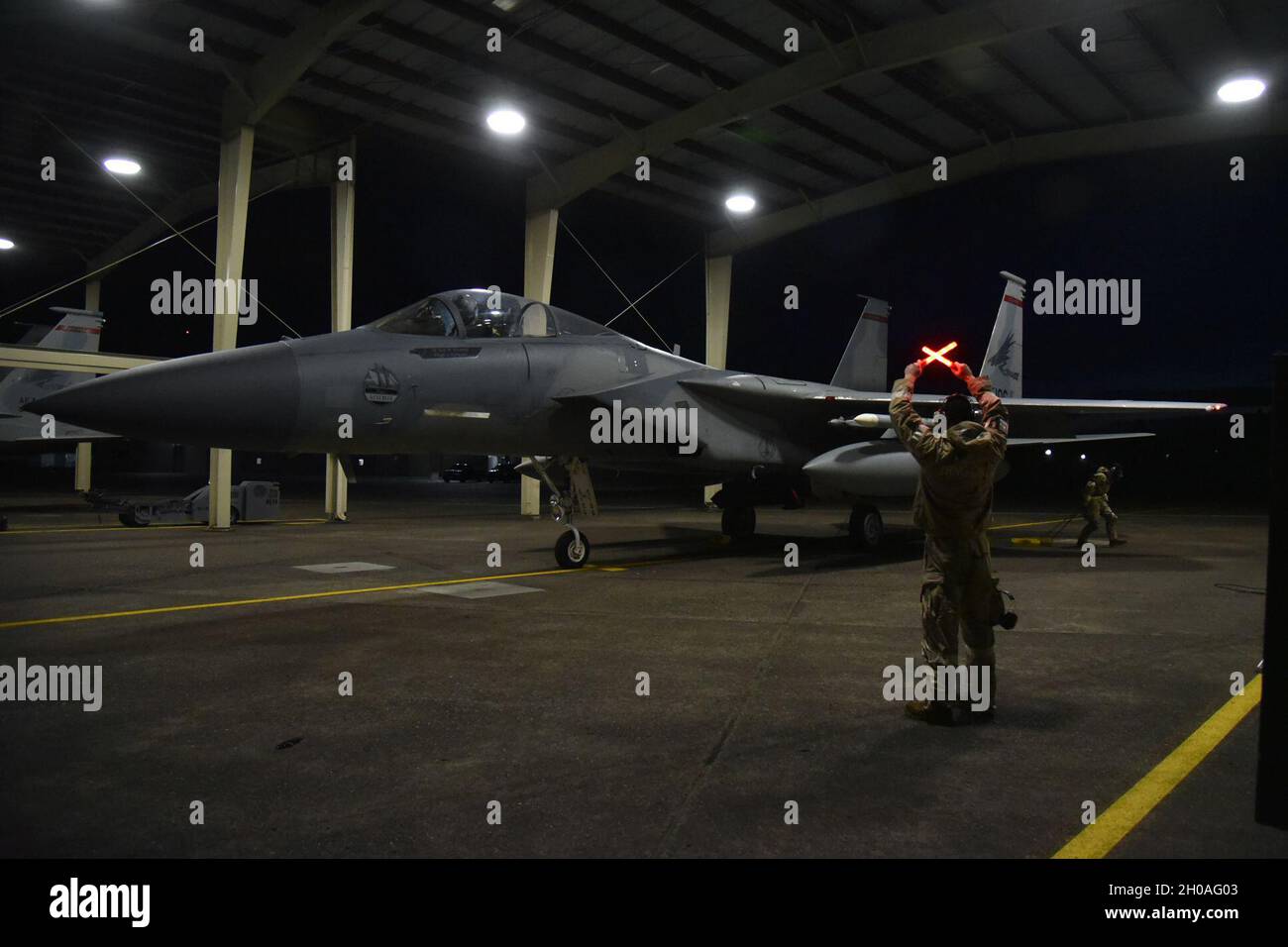 Members of the 142nd Wing perform night flying January 9, 2021 at ...