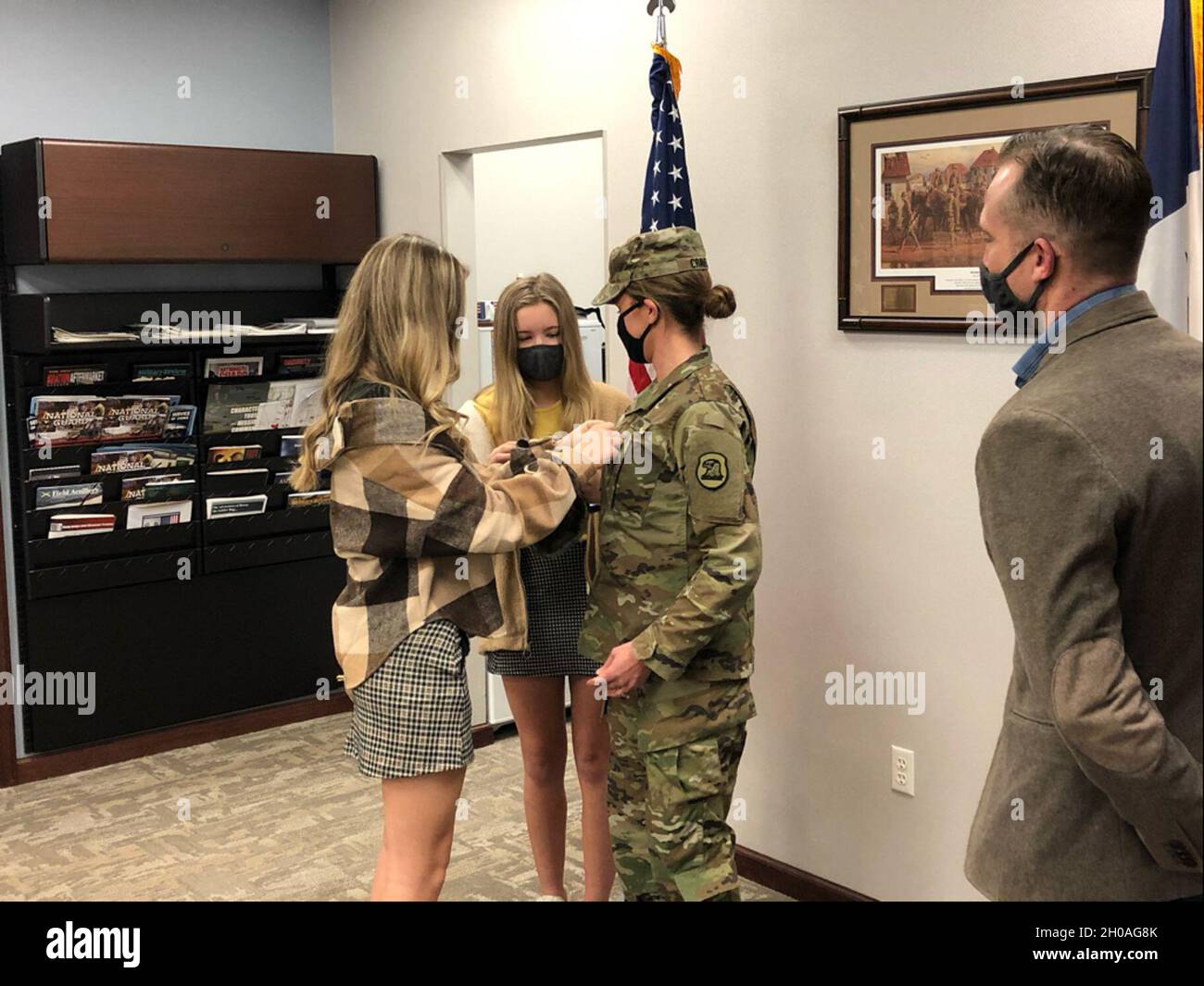 Col. Linda Craven, J3, Domestic Operations Officer gets pinned the rank ...