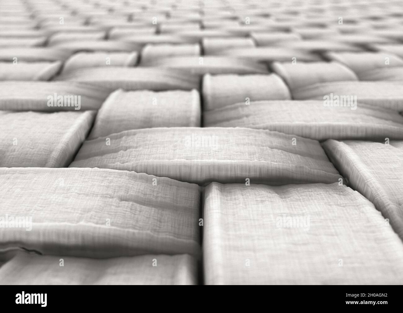 A microscopic view of a simple woven textile - 3D render Stock Photo ...