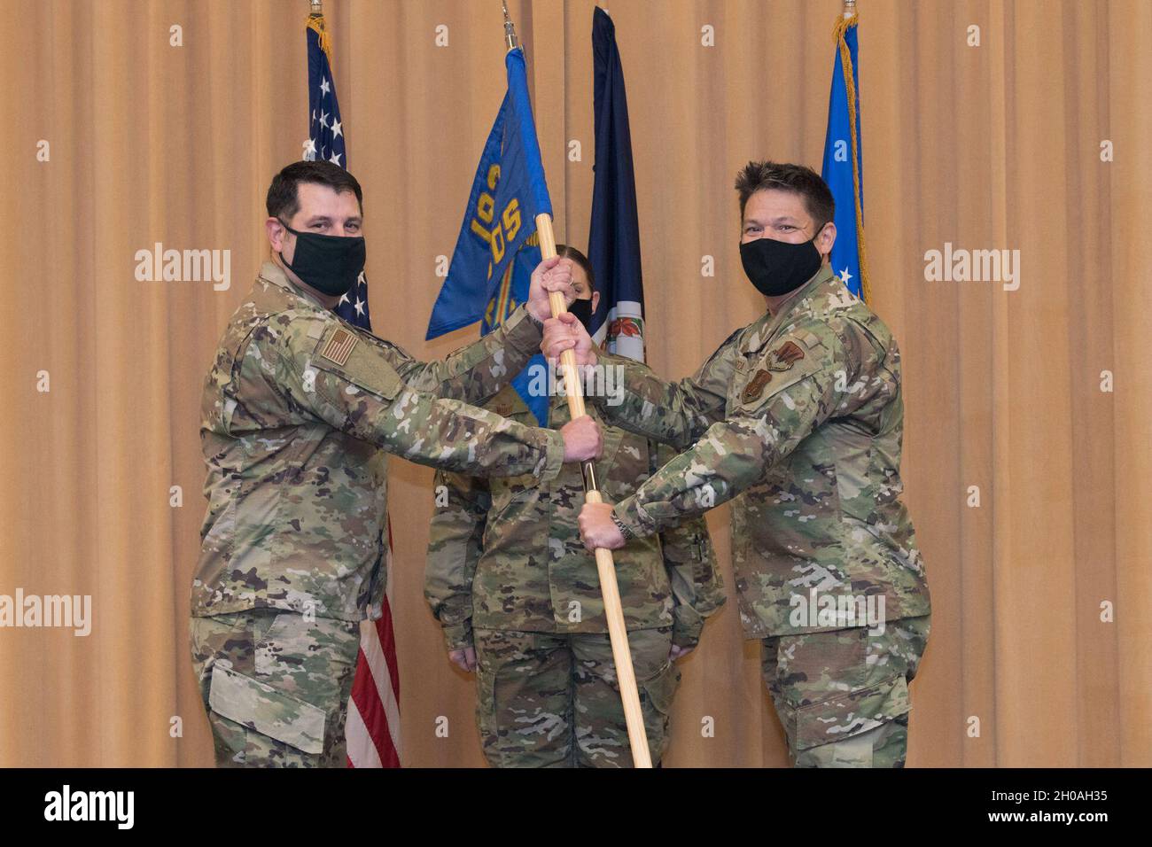 Col. Christopher Batterton, 192nd Operations Group commander, passes ...